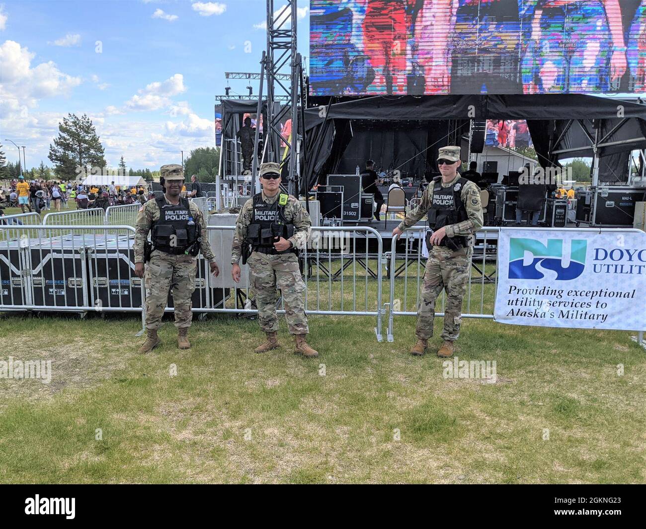 Military police officers stand guard during Fort Wainwright's summer ...