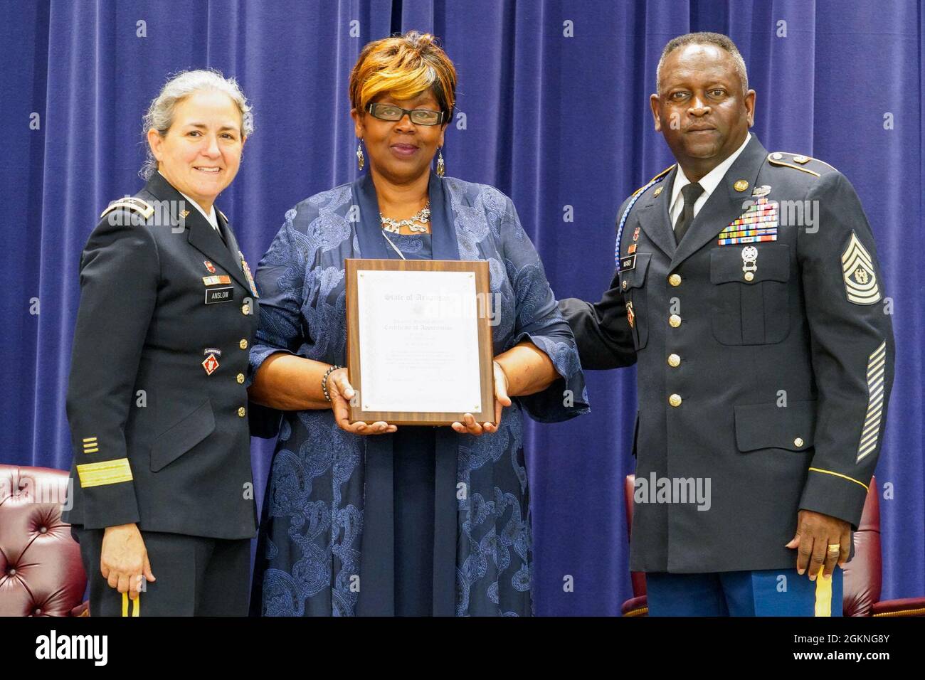 Command Sgt. Maj. Billy Ward and Maj. Gen. Patricia Anslow, deputy ...