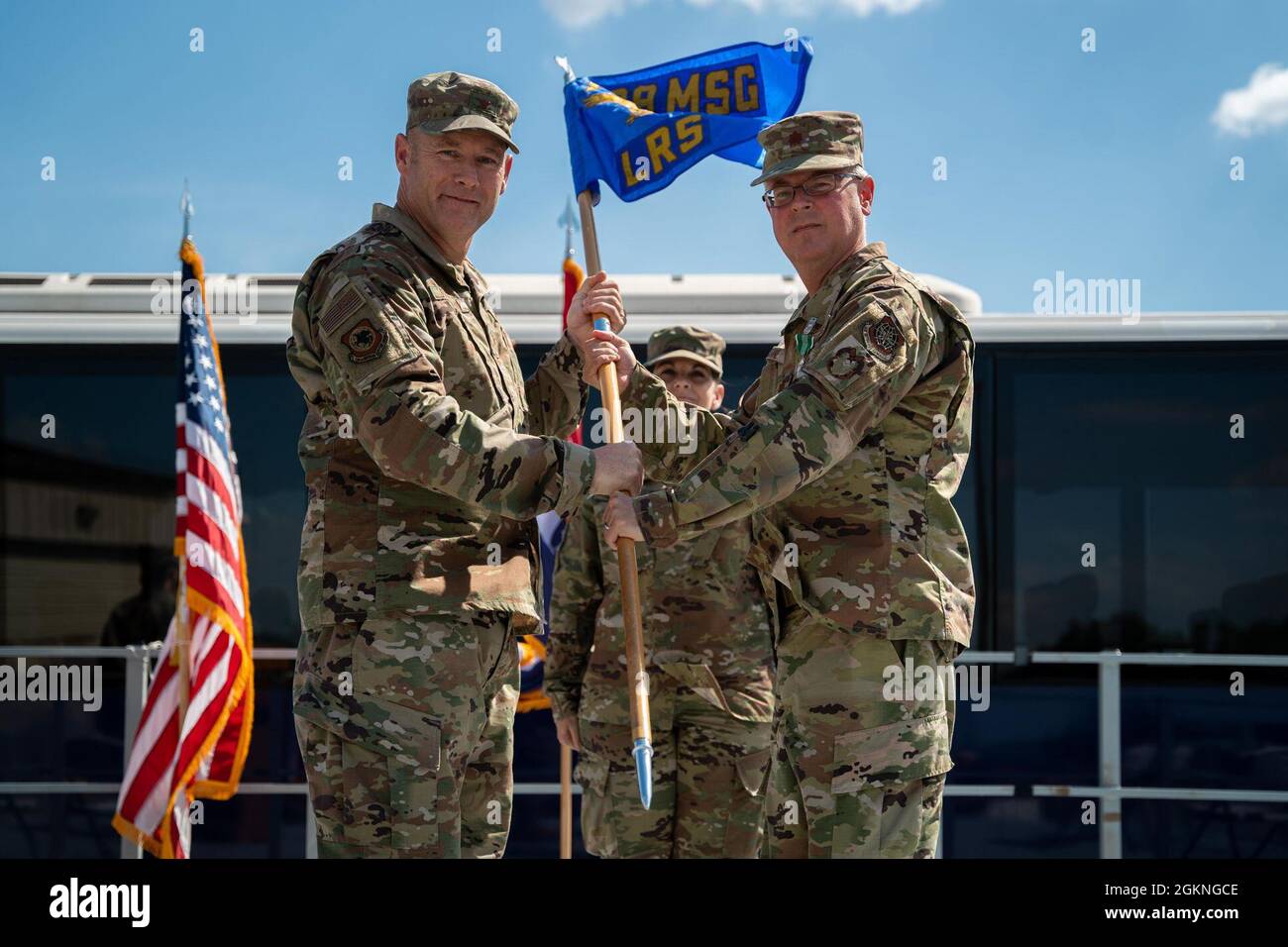 Maj. Scott Crane (right), 139th Airlift Wing inpector general, assumes ...