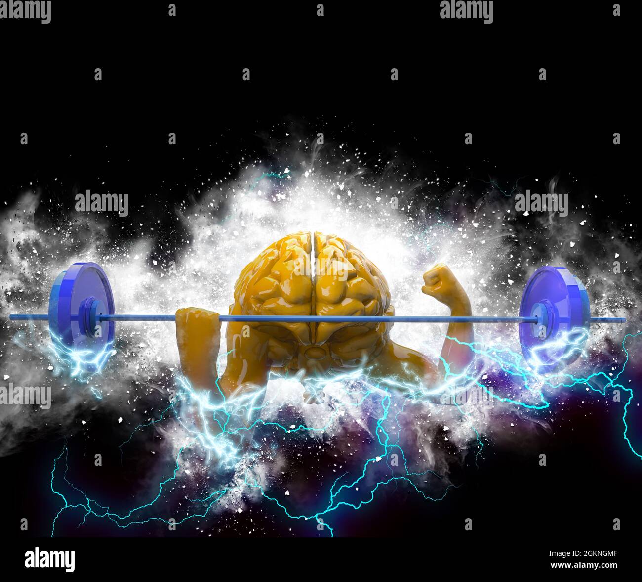 Illustration of The Power of the Brain concept with a brain ...