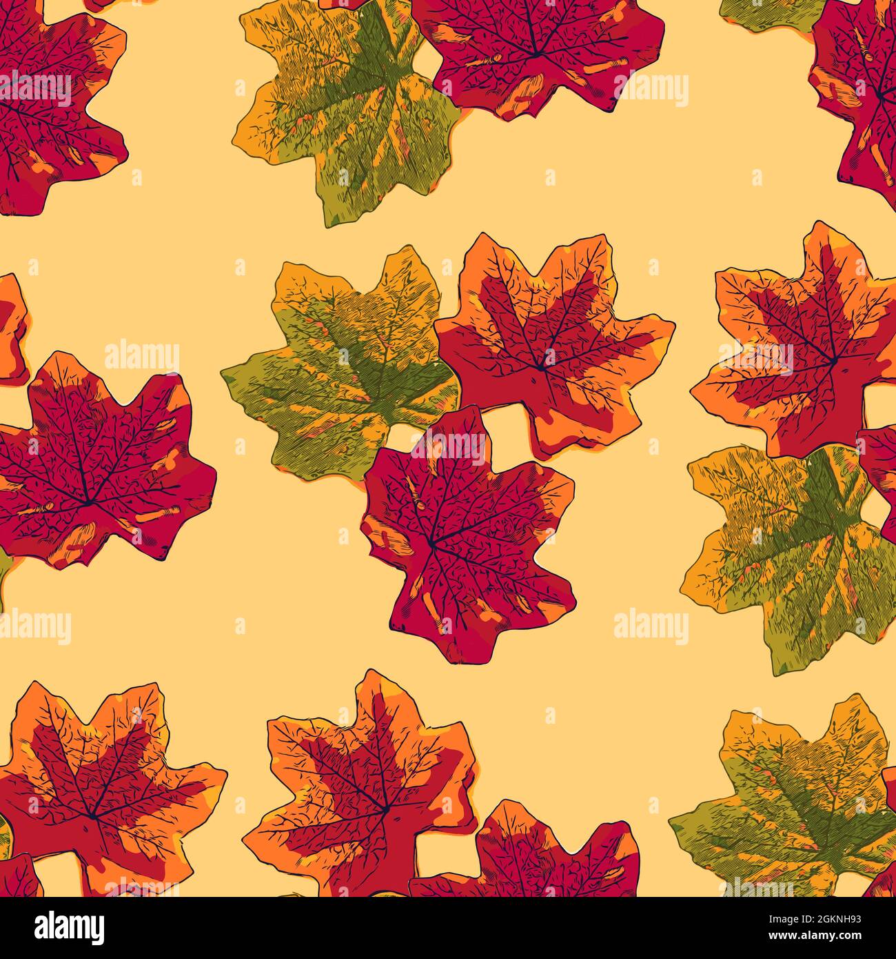 Autumn Leaves Seamless Pattern. Fall background texture Stock Vector ...
