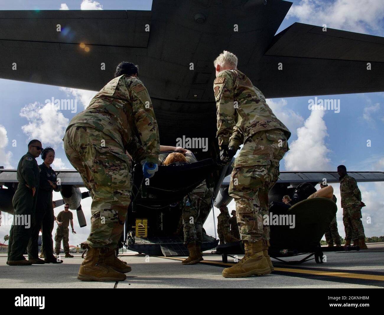 U.S. Air Force Airmen from the 45th Aeromedical Evacuation Squadron on ...