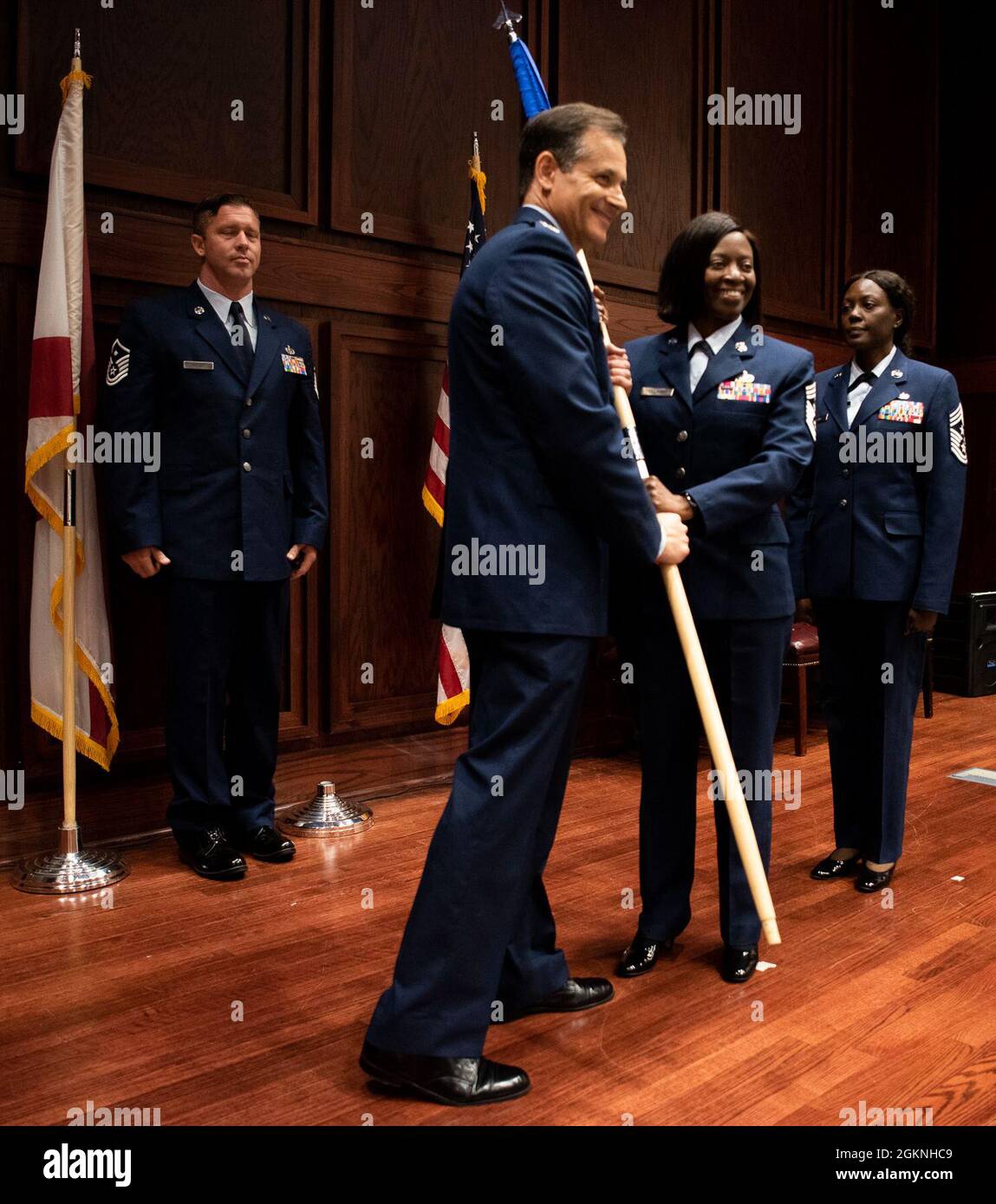 Chief Master Sgt. Bernadette M. Hollinger relinquished command from Col ...