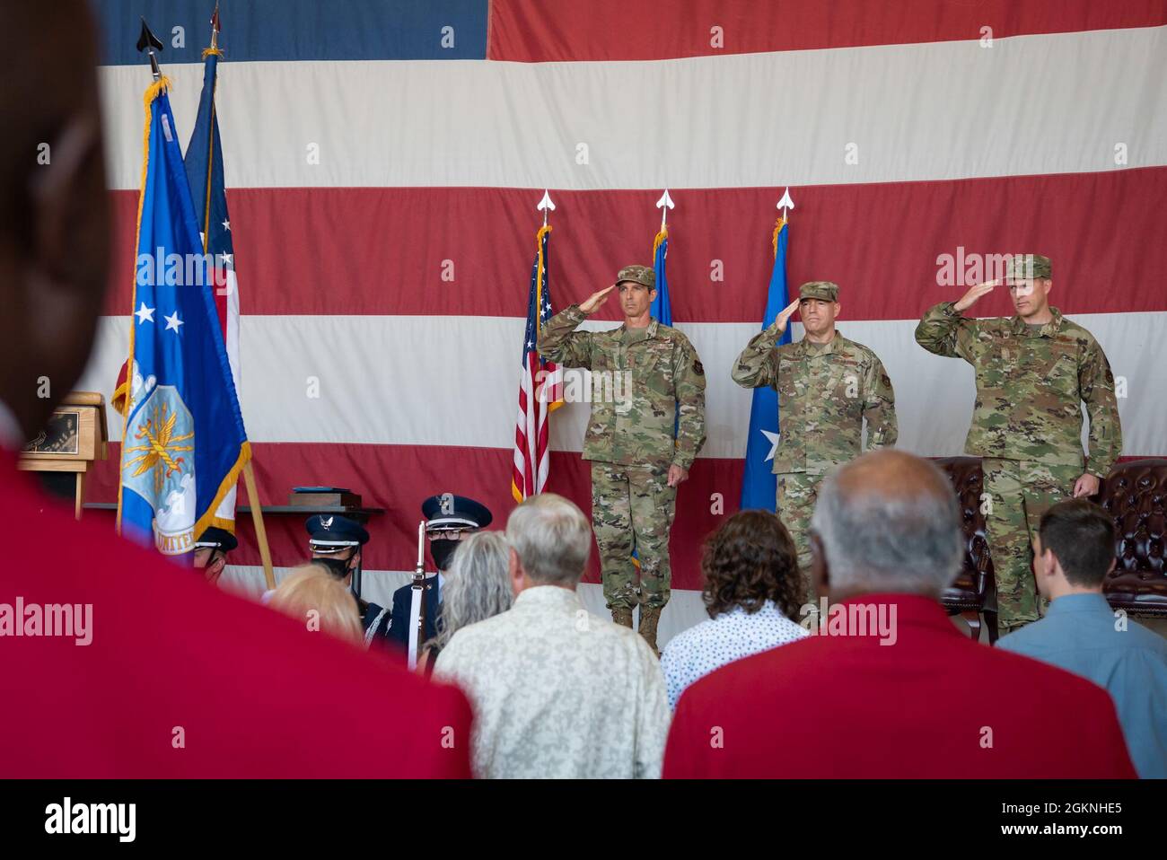 (Left to Right) Maj. Gen. Bryan Radliff, 10th Air Force Commander, Col ...