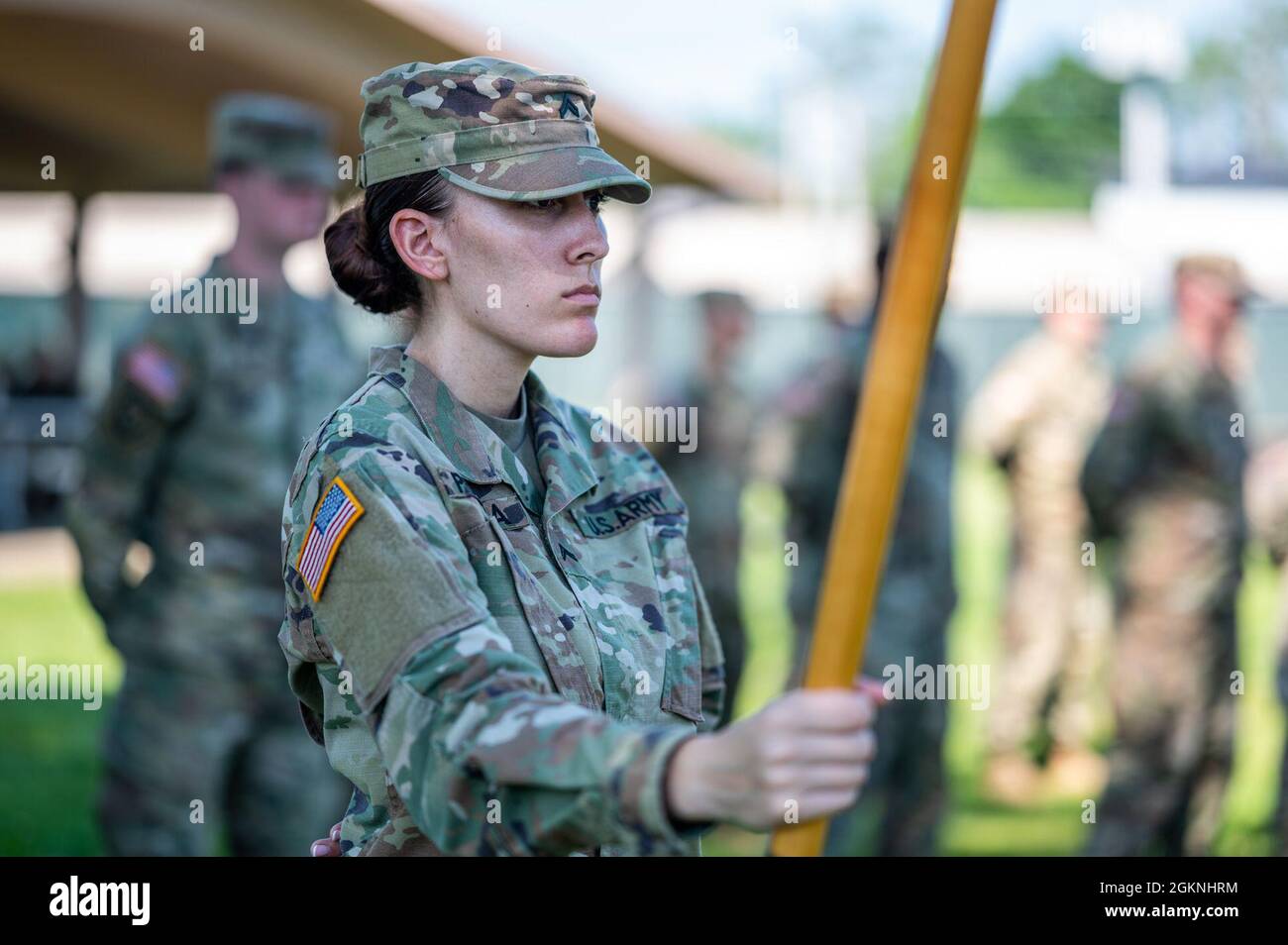 U.S. Army Soldiers, with the 42nd Regional Support Group (RSG), stand ...