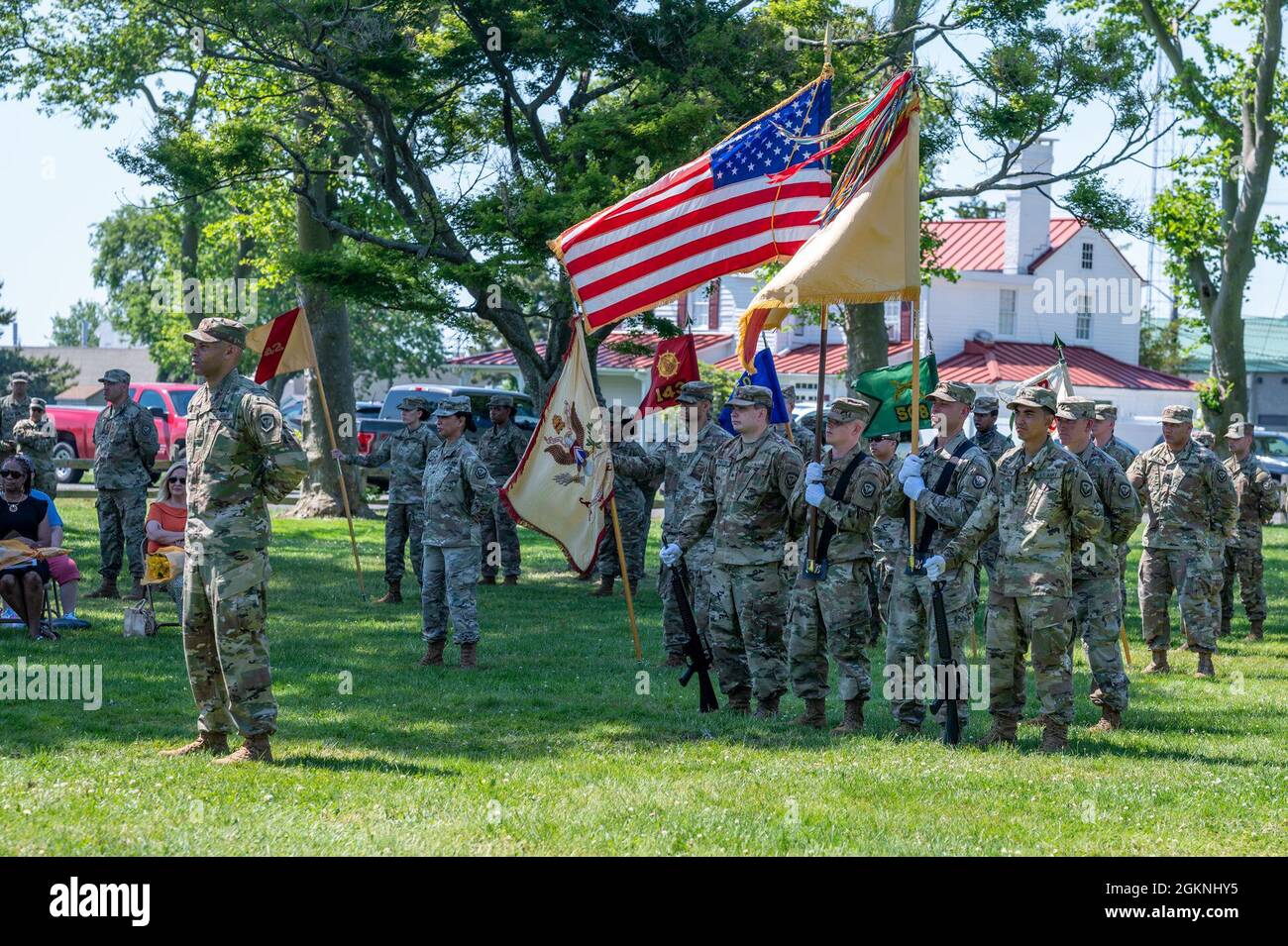 U.S. Army Soldiers, with the 42nd Regional Support Group (RSG), stand ...