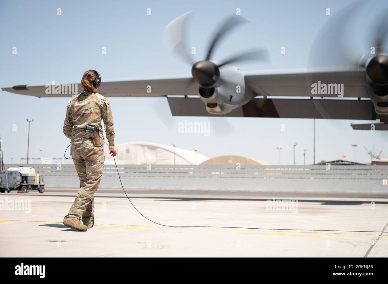 U.S. Air Force Airman 1st. Class Amber Wilkerson performs pre-flight ...