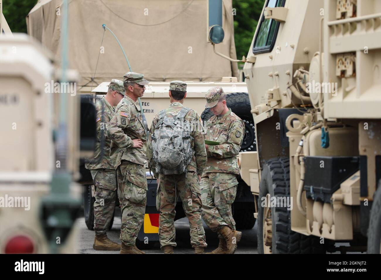 U.S Army Reserve Soldiers are conducting a safety brief for the ...