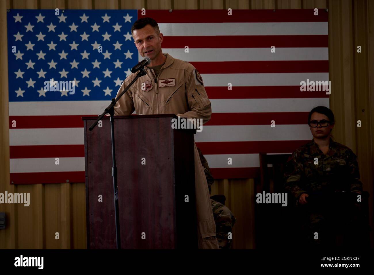 U.S. Air Force Brig. Gen. Larry Broadwell, 380th Air Expeditionary Wing ...