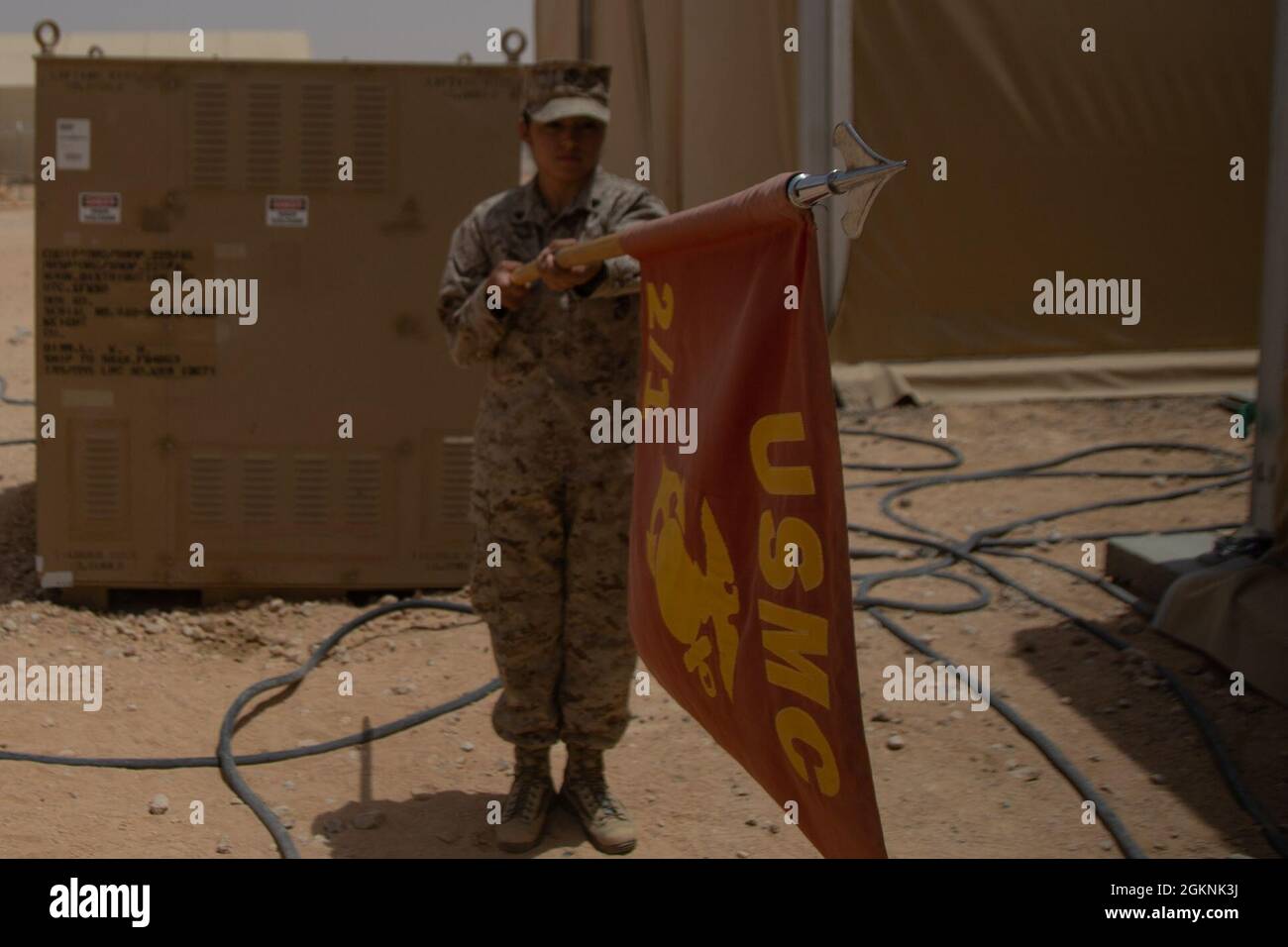 A U.S. Marine, assigned to Special Purpose Marine Air-Ground Task Force ...