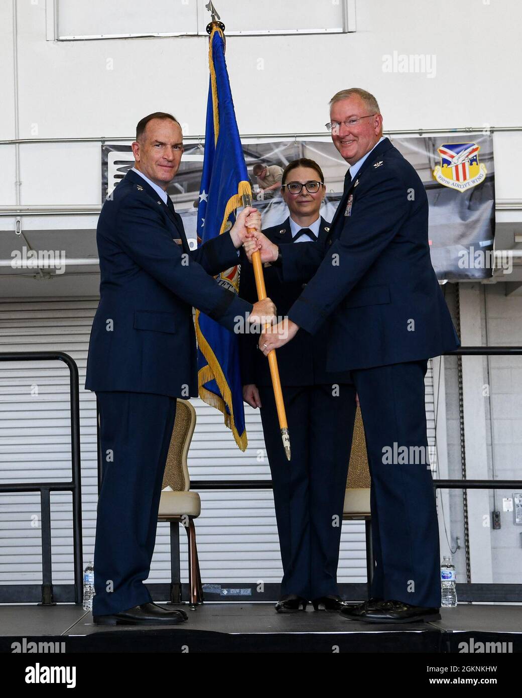 Maj. Gen. John Healy, commander of 22nd Air Force, hands command of the ...