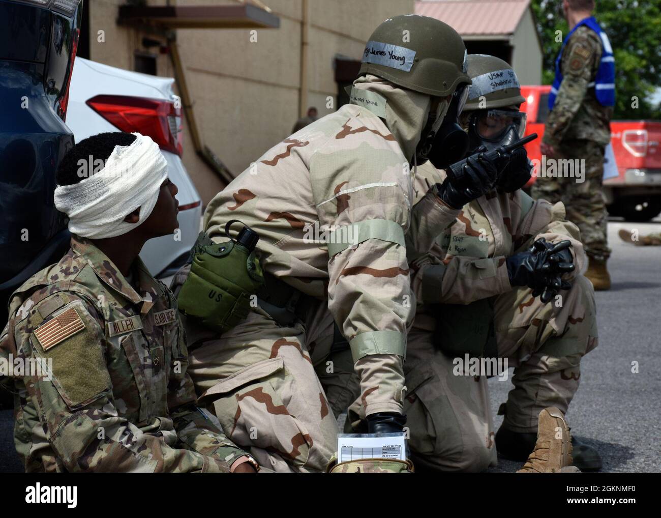 Airmen in the 442d Fighter Wing help treat other wounded Airmen in a ...