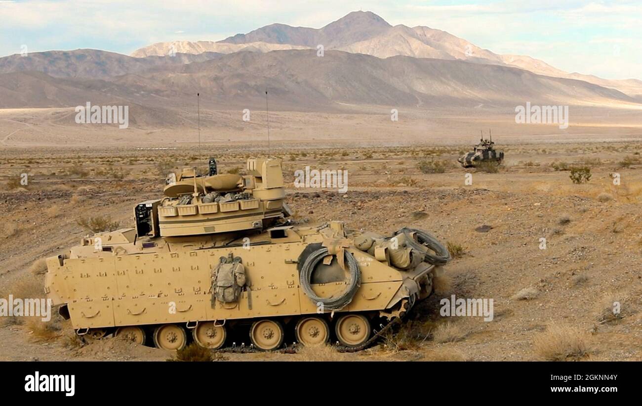 Soldiers in an M2A2 Bradley Fighting Vehicle belonging to the 1st ...