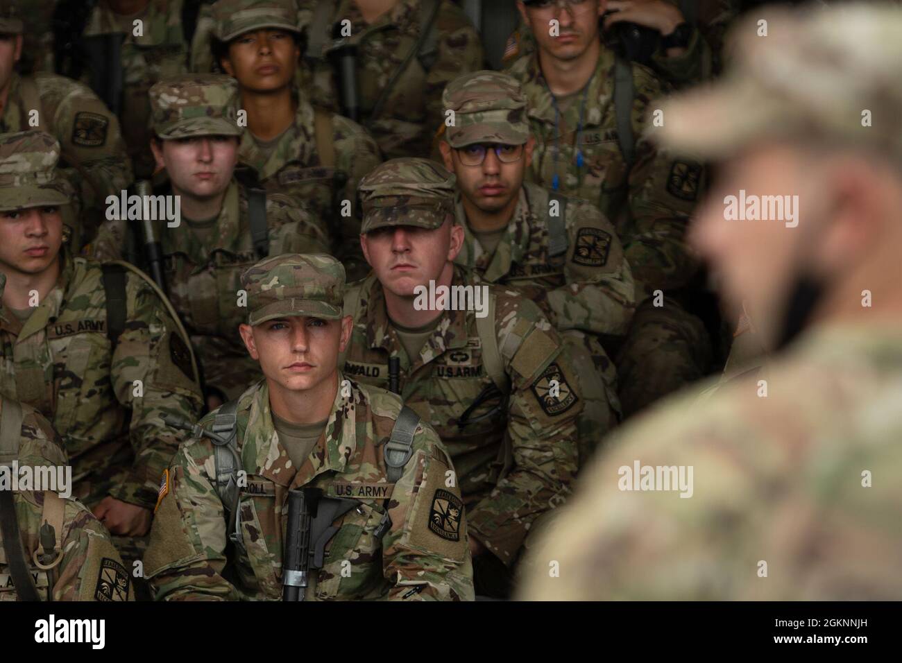 Cadets get a safety briefing during a weapons group zero range part of ...