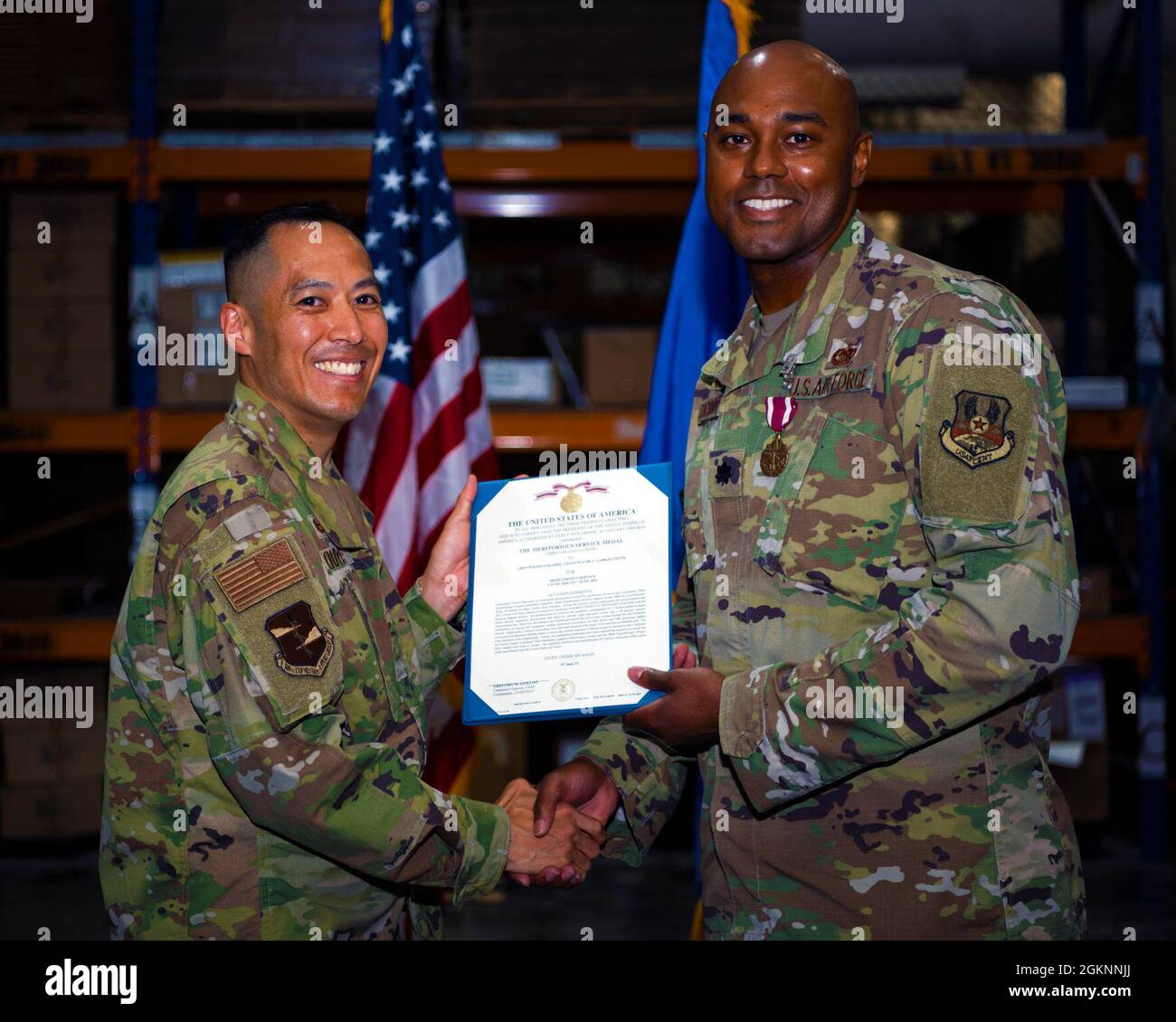U.S. Air Force Col. Todd Inouye, left, 380th Expeditionary Mission ...