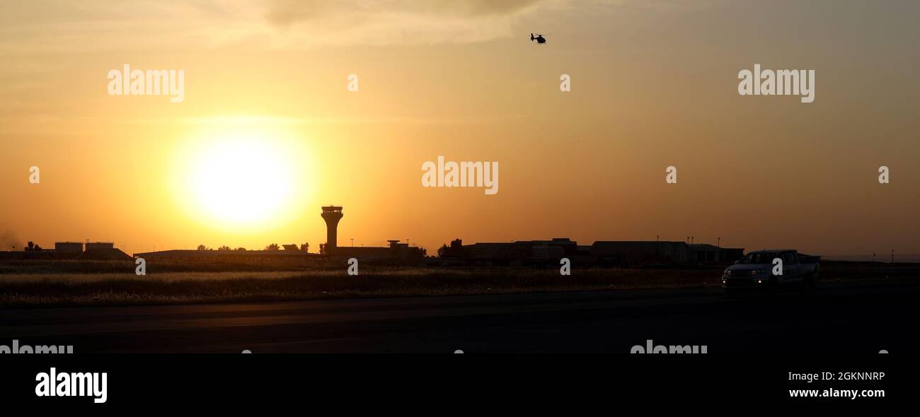 A sunset at Erbil Air Base, Iraq Stock Photo - Alamy