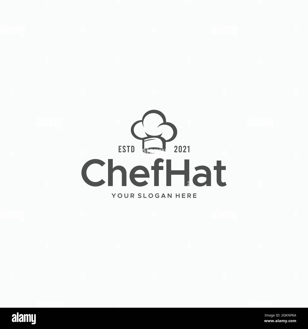 flat ChefHat cooking headgear toque Logo design Stock Vector Image ...