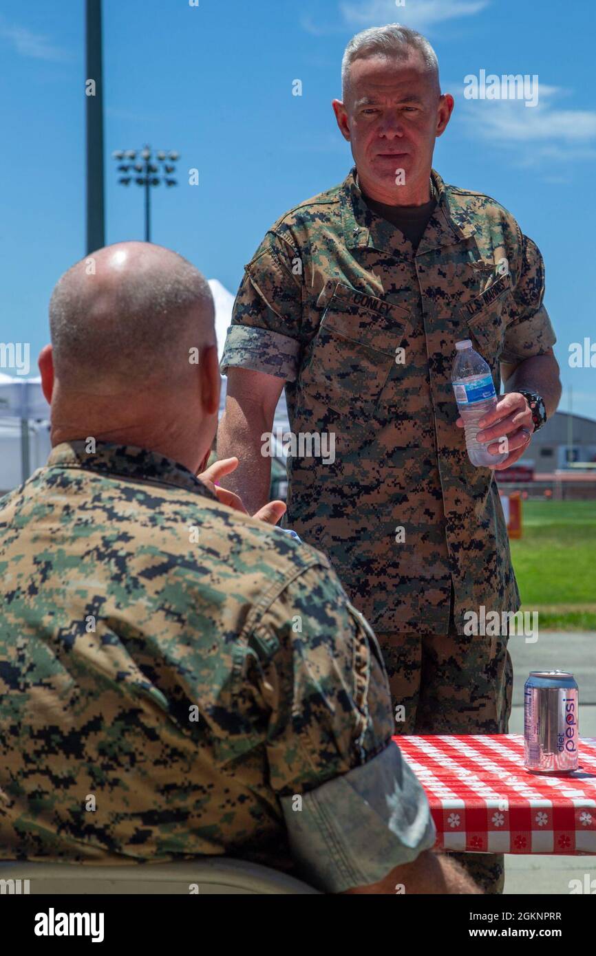 U.S. Marine Brig. Gen. Dan Conley, right, the commanding general of ...