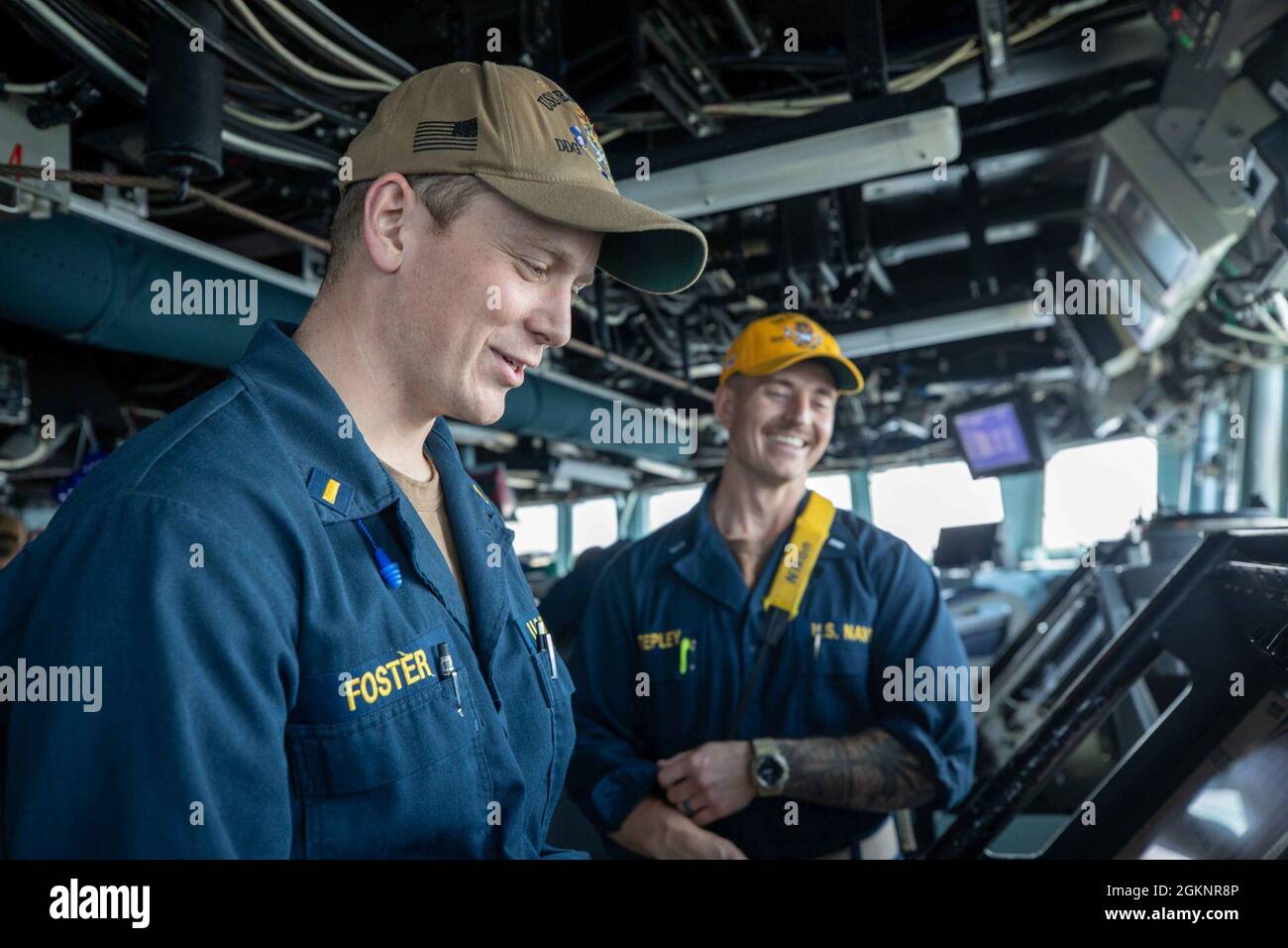 BALTIC SEA (June 8, 2021) Ensign Nathaniel Foster, left, and Lt. j.g ...