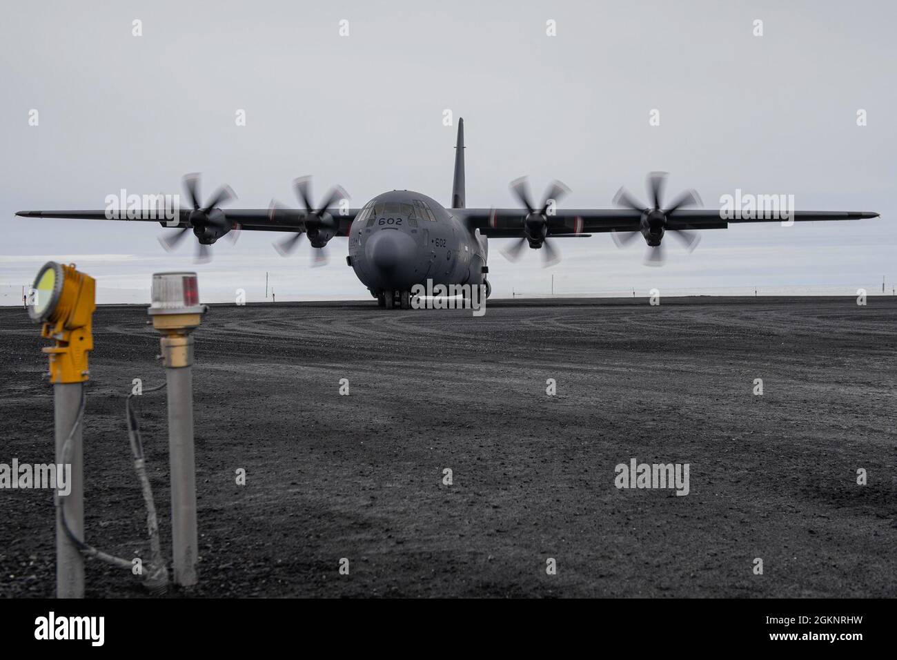 A Royal Canadian Air Force CC-130 Hercules from 436 Squadron prepares ...
