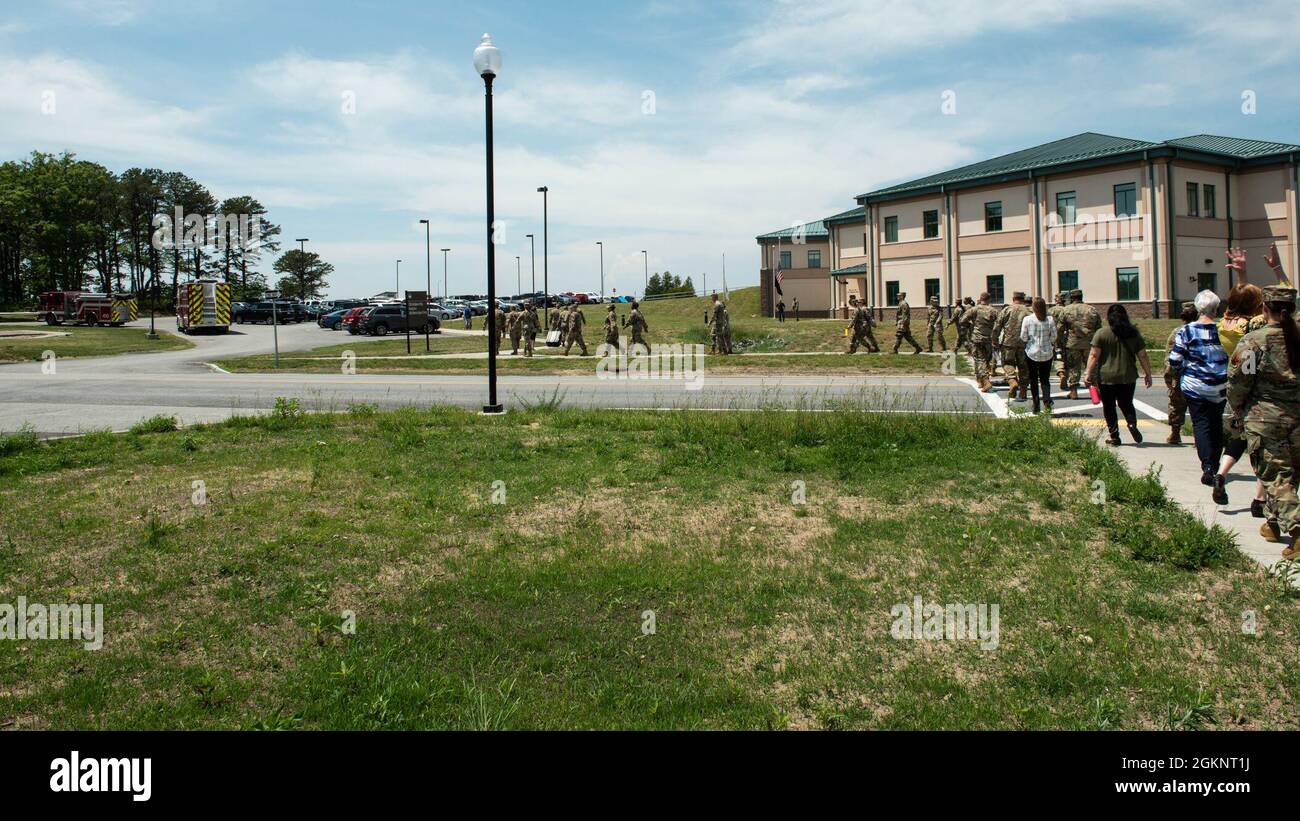 Airmen in the 102nd Intelligence Wing participate in a fire drill on ...