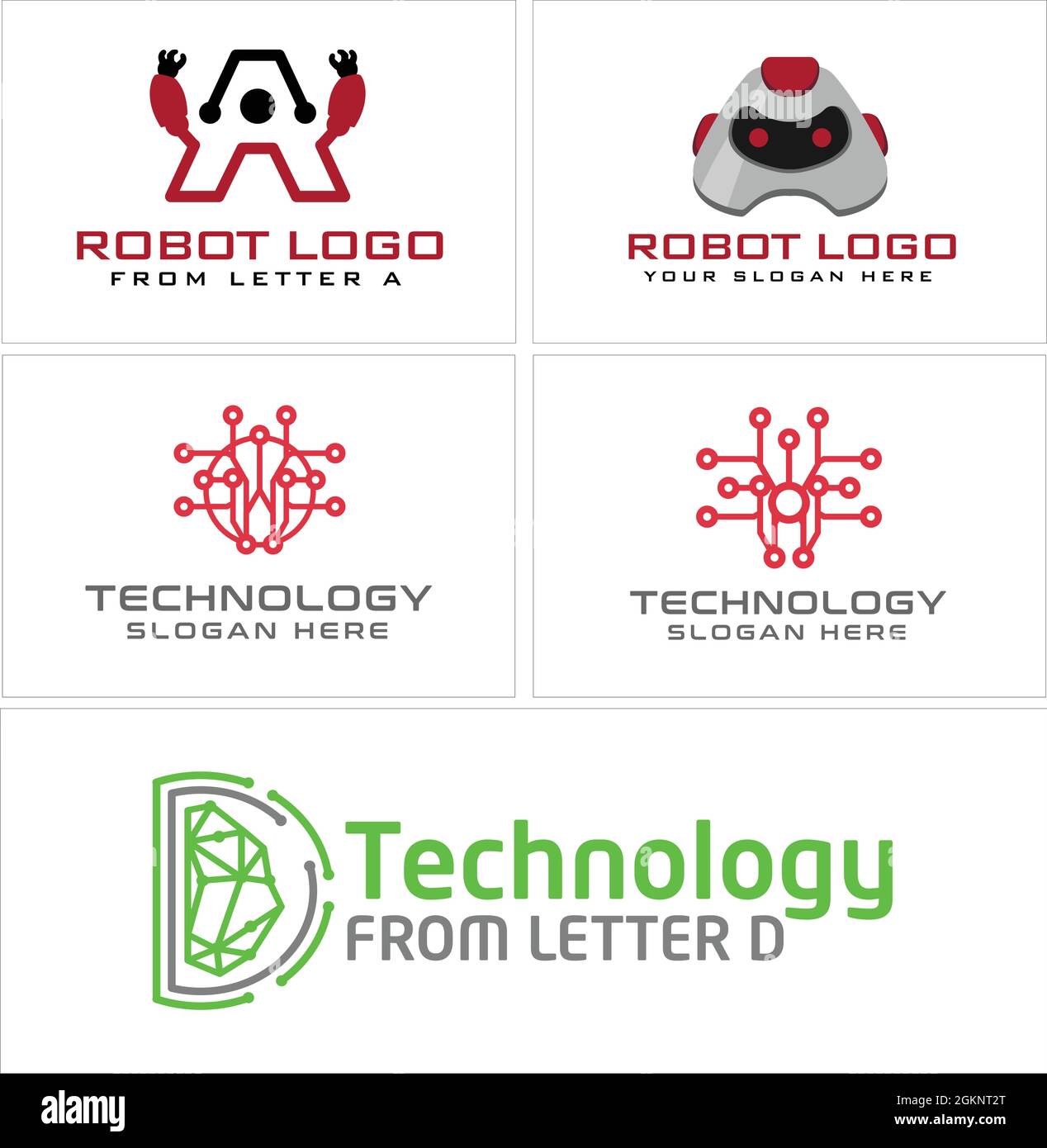 Modern robot tech circuit connection logo design Stock Vector Image ...