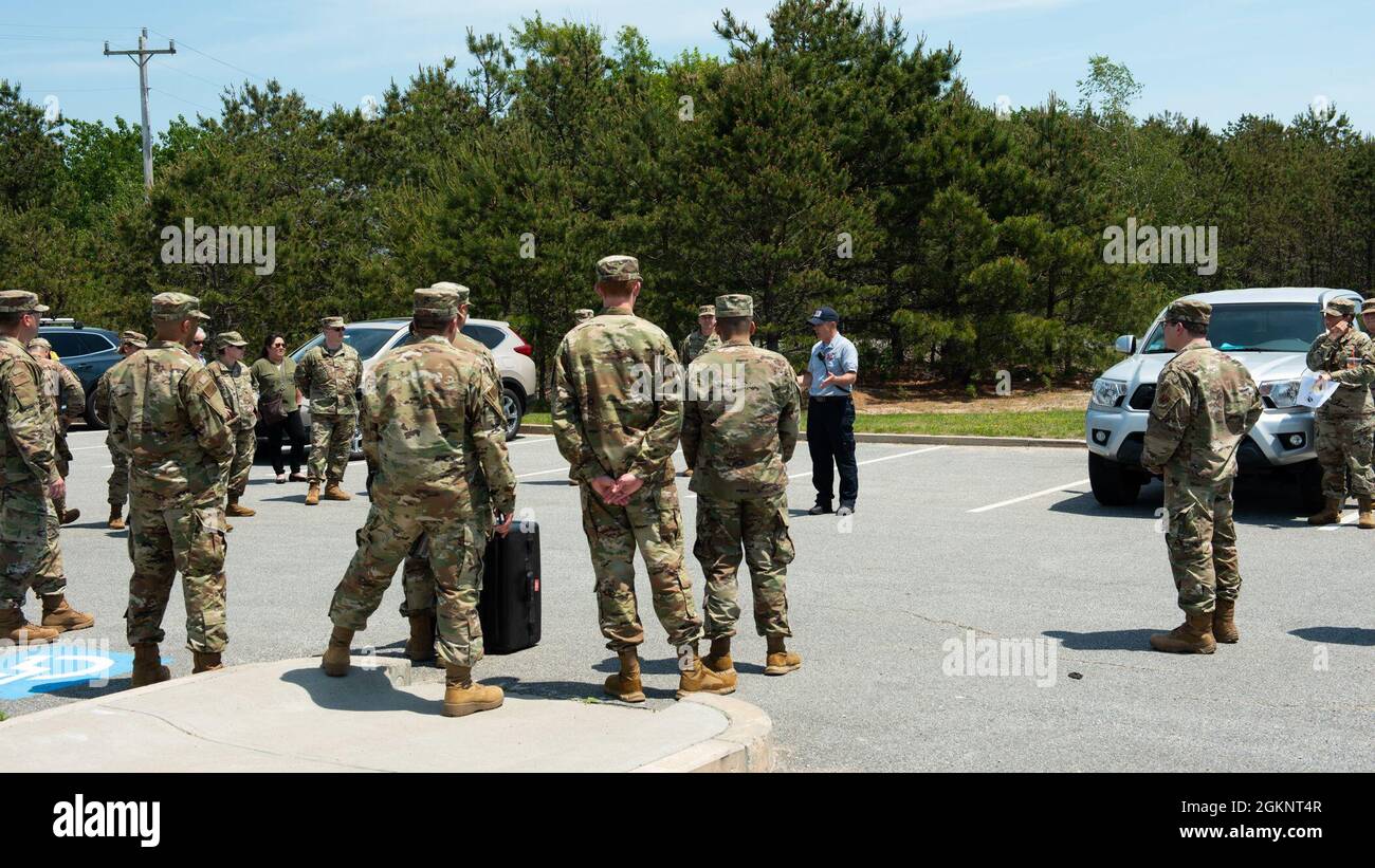 Members of the 102nd Intelligence Wing participate in a fire drill on ...