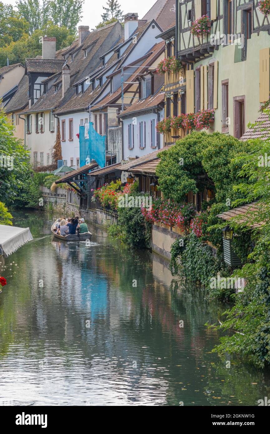 Colmar, France - 09 16 2021: Typical houses and colorful facades in the ...
