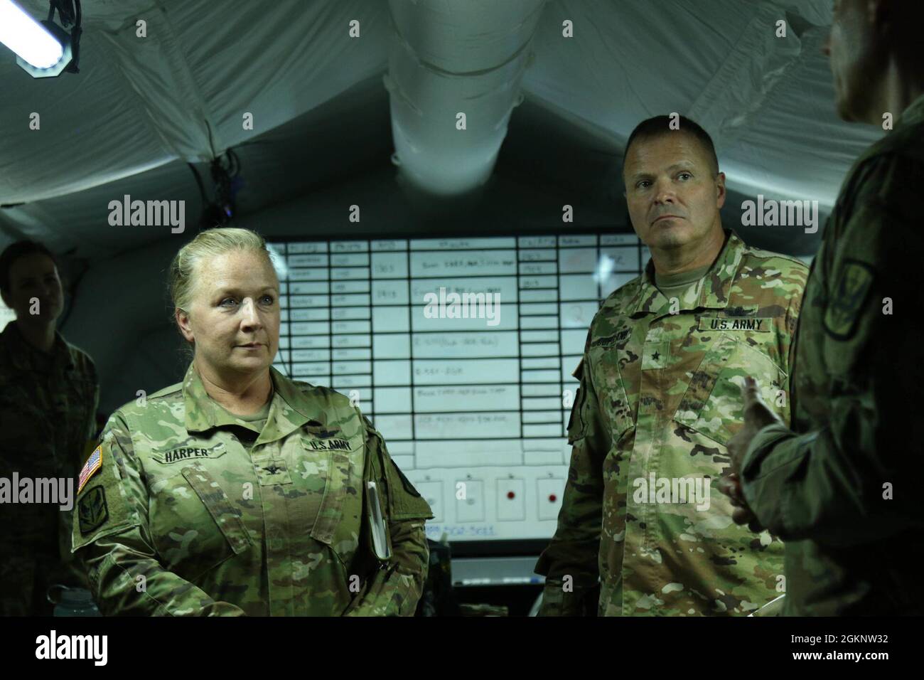 U.S. Army Brig. Gen. Jeffery Copeland (right), the Director of Joint ...