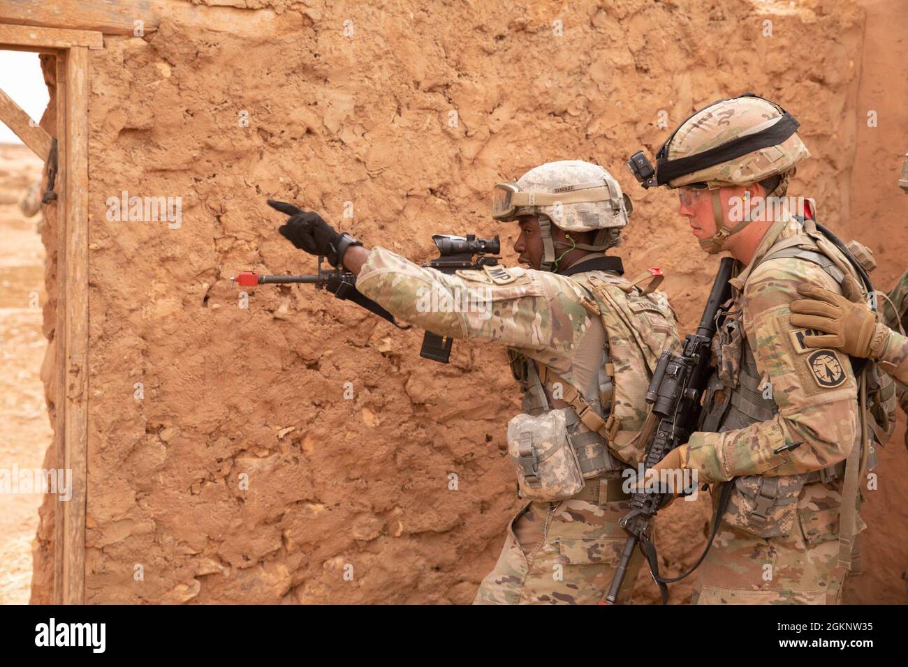 U.S. Army Staff Sgt. Jamie Thomas and PFC Alden Bustard of the 551st ...