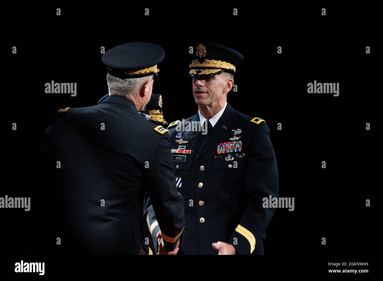 U.S. Army Maj. Gen. Allan M. Pepin shakes hands with Chief of Staff of ...