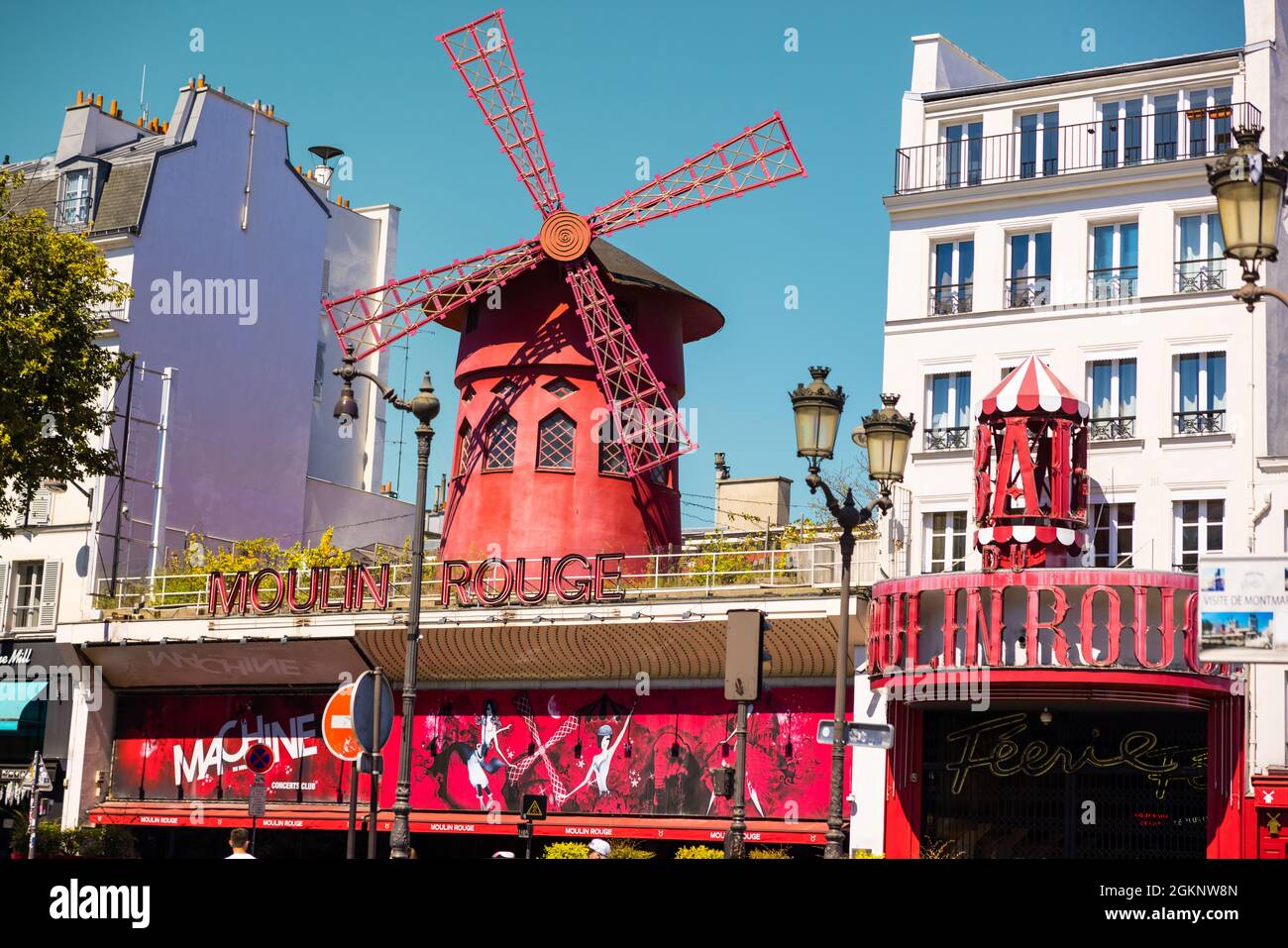 PARIS, FRANCE - Aug 14, 2021: The historic Moulin Rouge building in ...