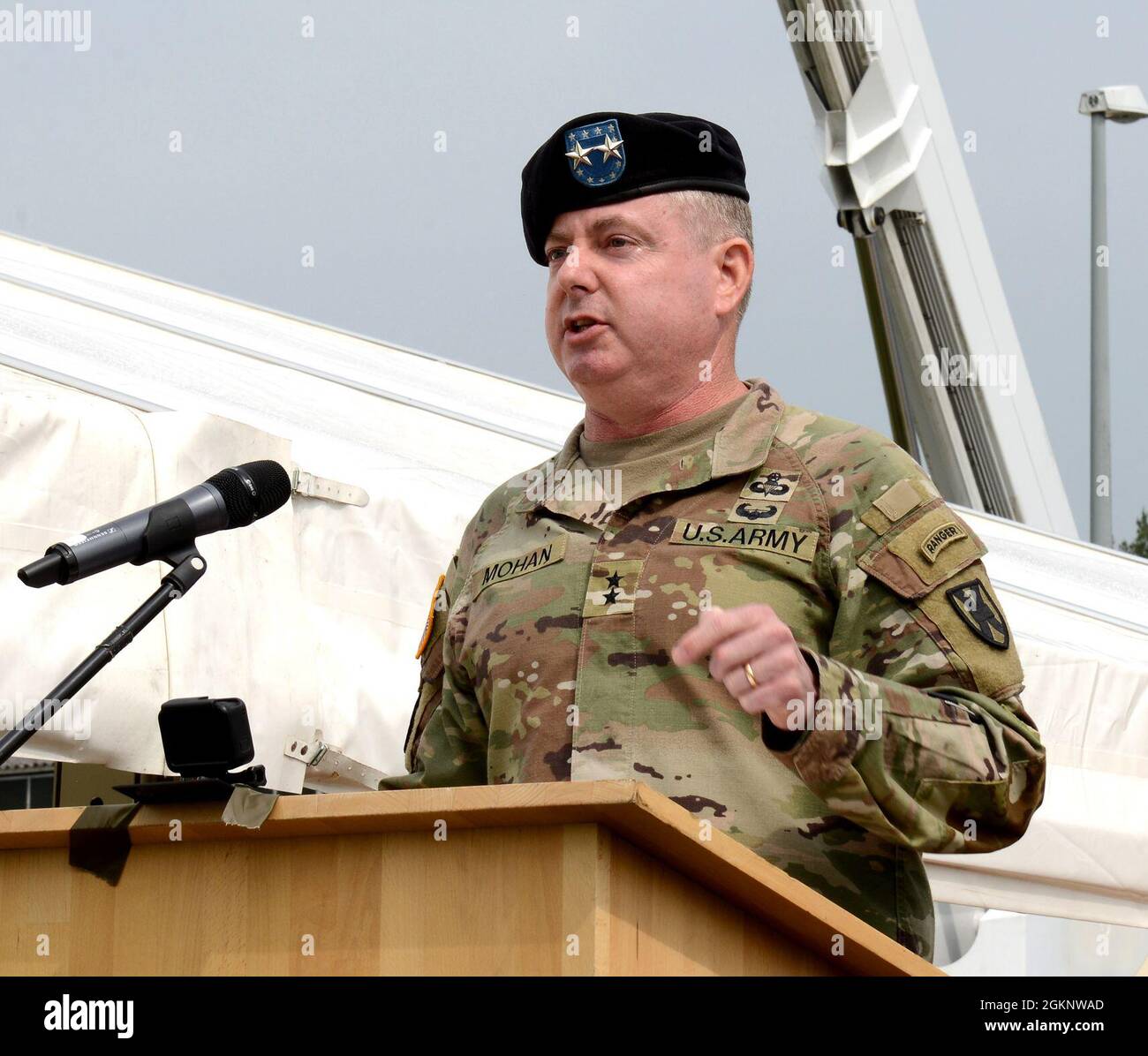 U.S. Army Maj. Gen. Christopher Mohan, 21st Theater Sustainment Command outgoing commanding ...