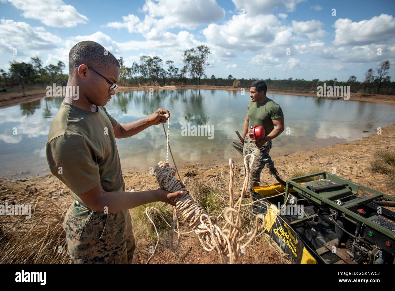 U.S. Marine Corps Lance Cpl. Malik Mercer, left, and Lance Cpl. Jacob ...