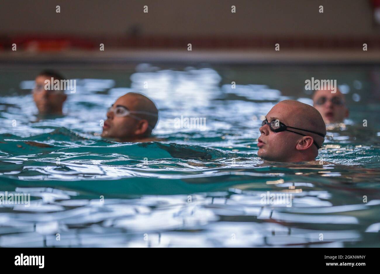 Marines attending the Marine Corps Instructor of Water Survival (MCIWS ...