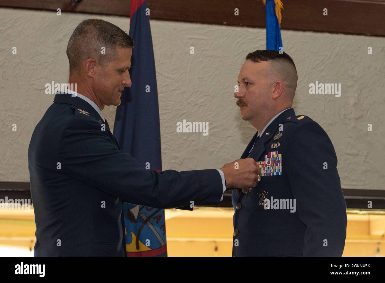 U.S. Air Force Maj. Thomas Kellams II is awarded the Meritorious ...