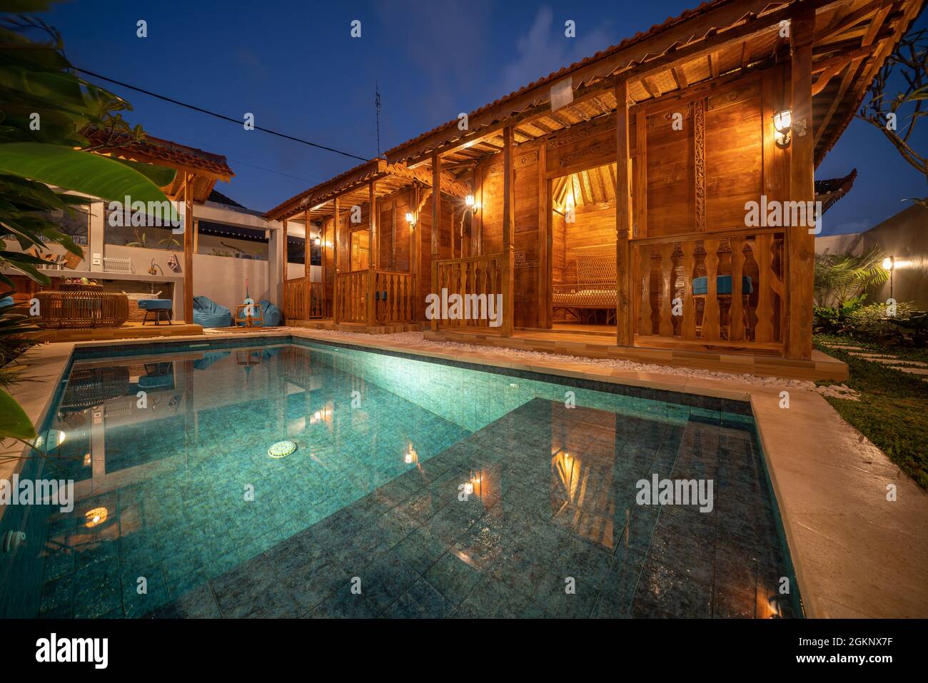 Javanese traditional houses or joglo house. Wooden villas in ...