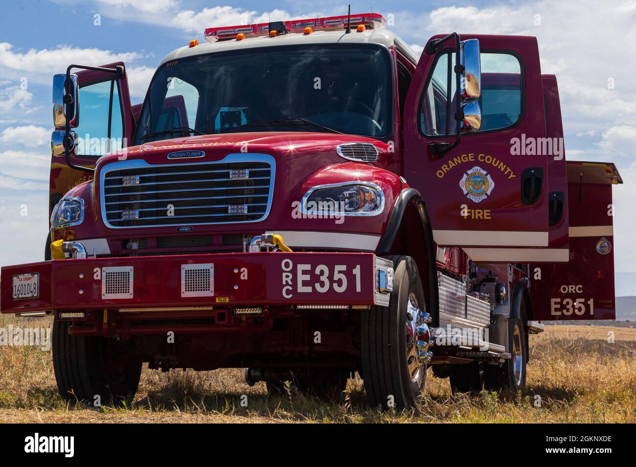 An Orange County fire engine cools off during the annual Wildland Fire ...