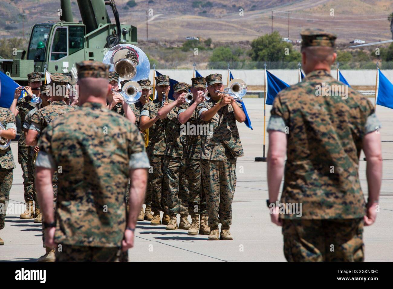 U.S. Marine Corps Col. W.J. Bartolomea (right) the outgoing commanding ...