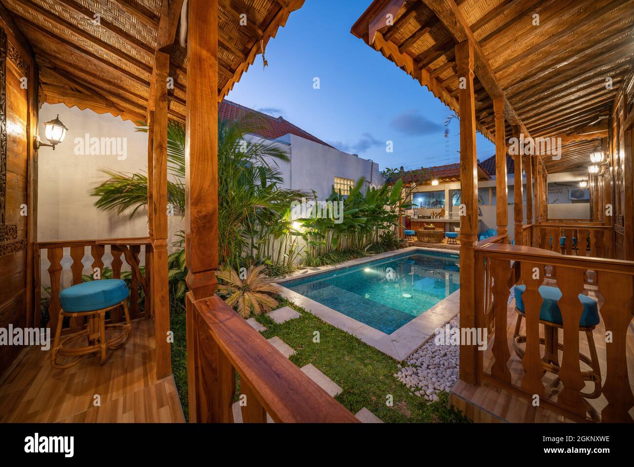 Javanese traditional houses or joglo house. Wooden villas in ...