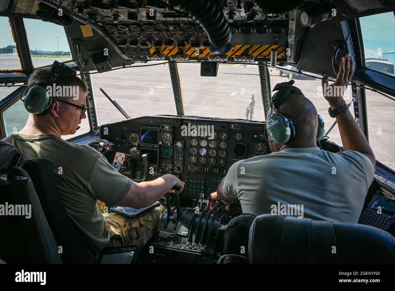 U.S. Air Force Senior Master Sgt. Shaun Bradshaw (right) and Master Sgt ...