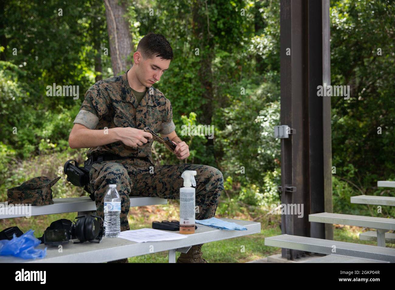 U.S. Marine Corps Lance Cpl. Logan Butterworth, a military police ...