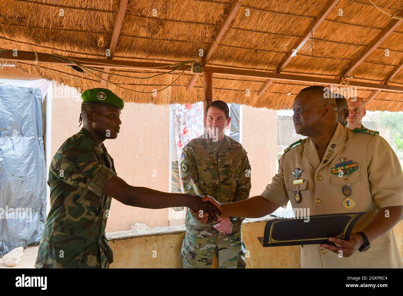 Col. Maj. Moussa Salaou Barmou(right), Nigerien commanding officer ...