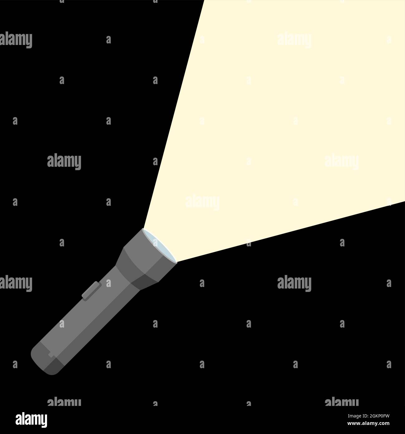 Flashlight torch hand illustration. Pocket vector light lamp lantern ...