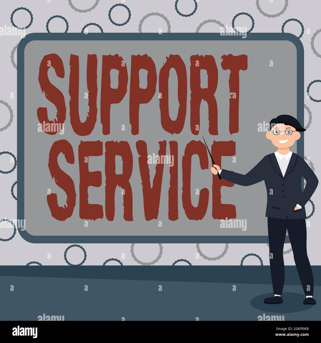 Text caption presenting Support Service. Business approach activity for ...