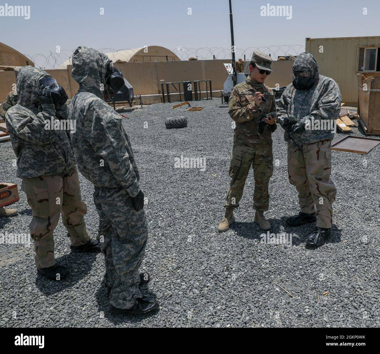 U.S. Army Spc. Clair Nelson, assigned to the 318th Chemical, Biological ...