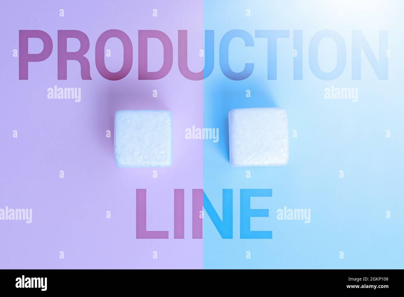 Text caption presenting Production Line. Business overview set of ...