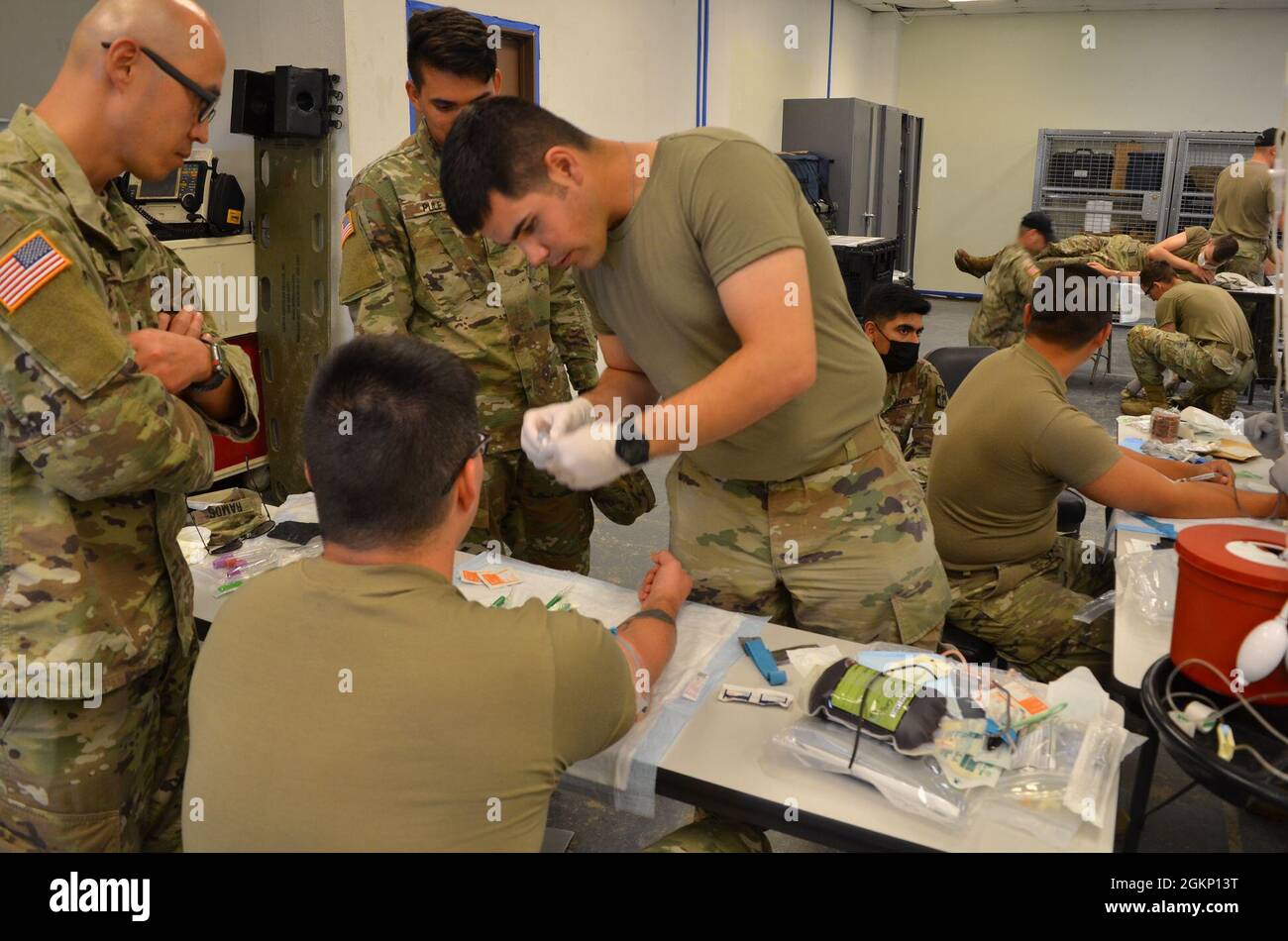 Medics from different branches of the military participate in blood ...