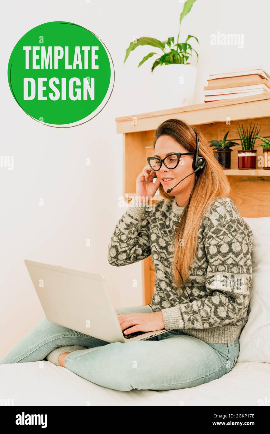 Text showing inspiration Template Design. Concept meaning an overall layout or blueprint with a ...