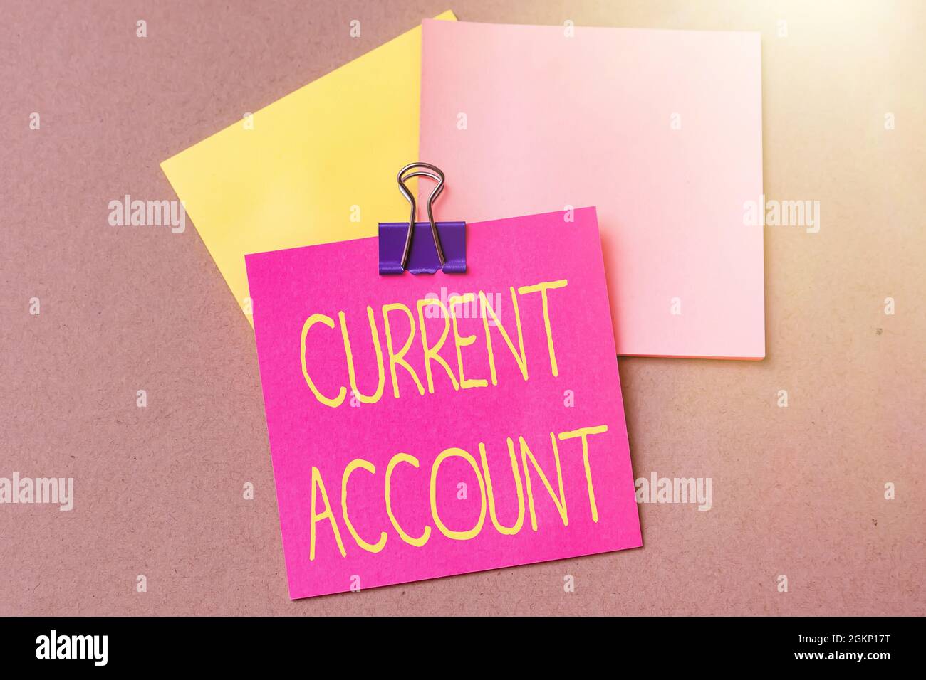 Hand writing sign Current Account. Word for personal bank account which ...